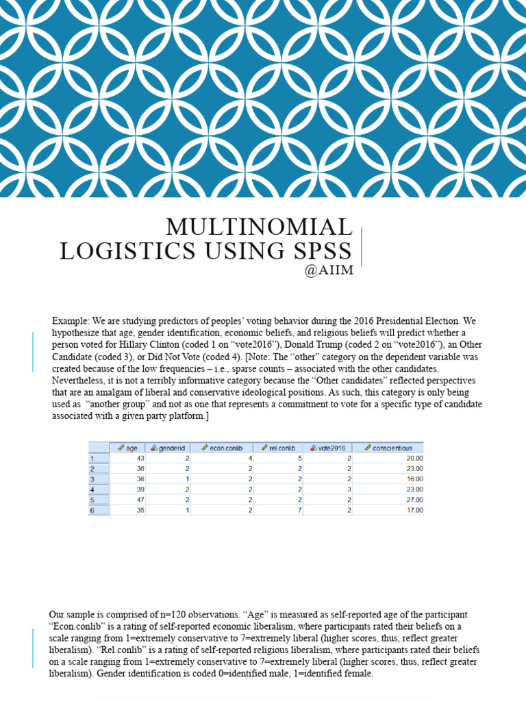 Multinominal Logistic Regression SPSS | PDF | Dependent And Independent ...