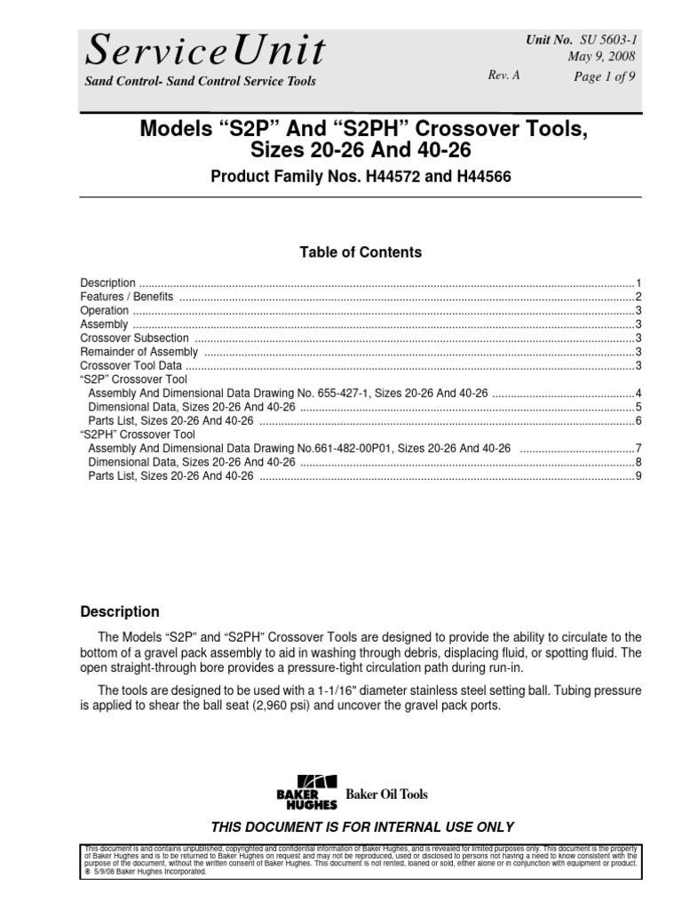 s2p & s2ph Xover Tool Su 5603-1 | PDF | Pipe (Fluid Conveyance) | Screw