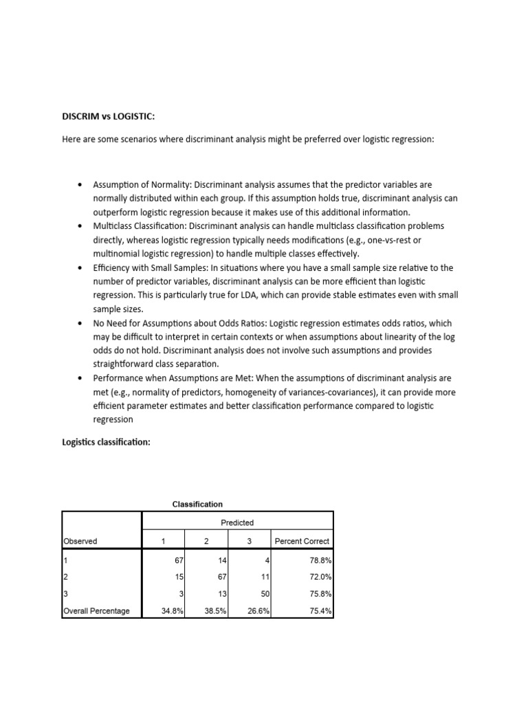 Comparision with logistics | PDF | Logistic Regression | Regression Analysis