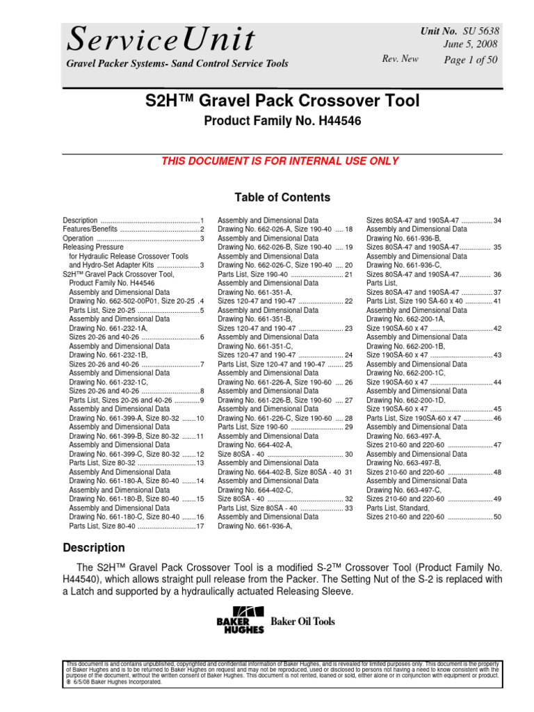 S2H Gravel Pack Crossover Tool | Download Free PDF | Screw