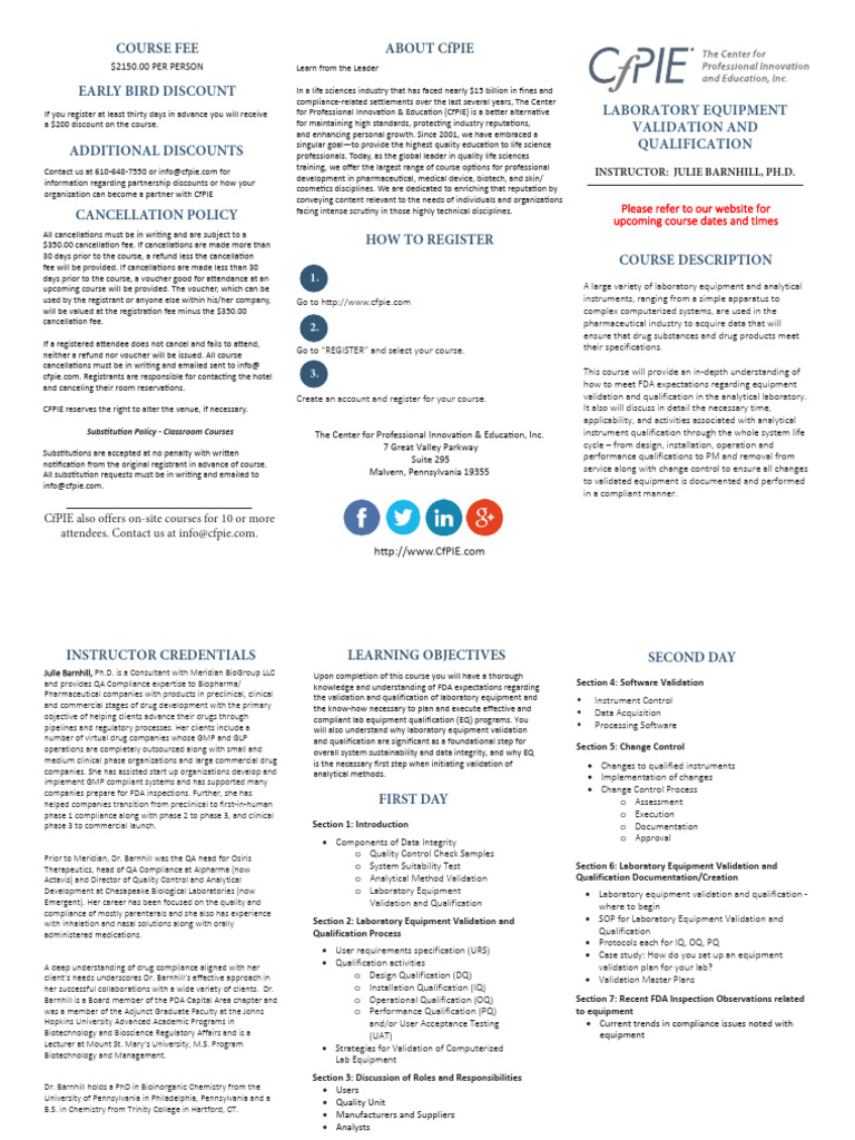 Lab Equipment Validation | PDF | Verification And Validation | Phases ...