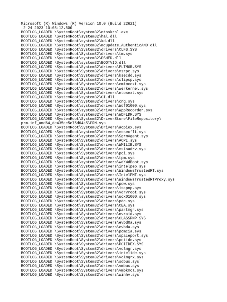 Windows Boot Log Analysis | PDF | Device Driver | Hyper V