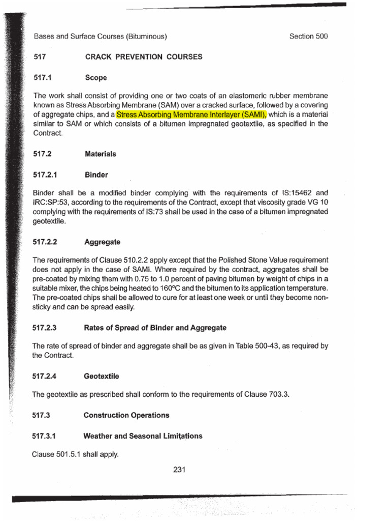 SAMI - MoRTH Specifications | PDF