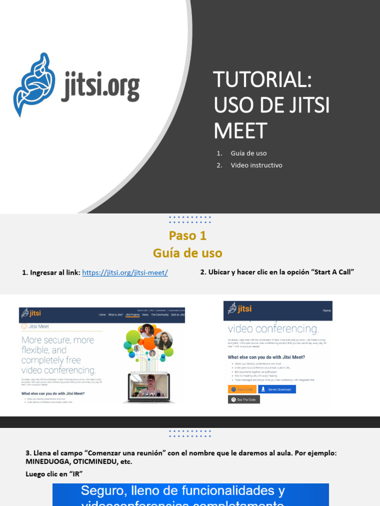 Guía Rápida para Usar Jitsi Meet | PDF