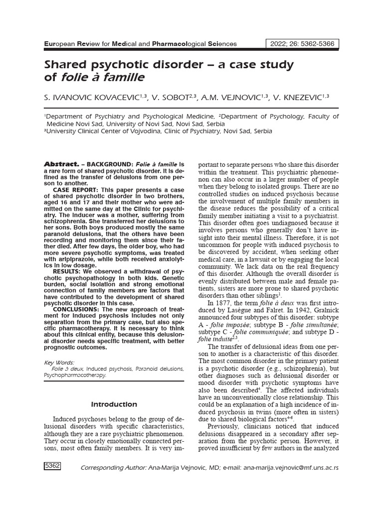 5362-5366 | PDF | Psychosis | Mental Disorder