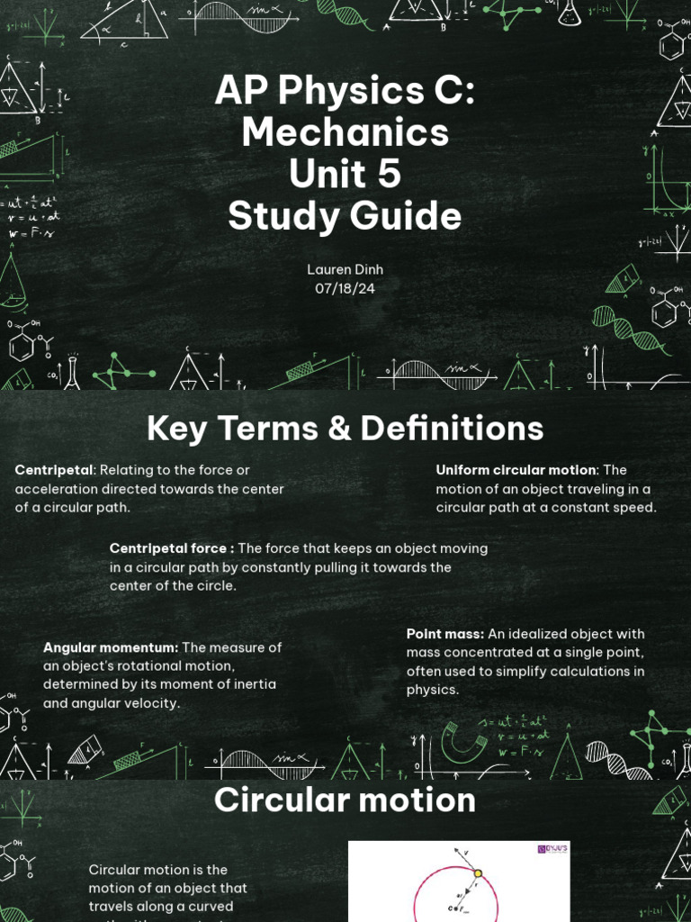 AP Physics C Unit 5 Study Guide | PDF | Rotation Around A Fixed Axis | Force