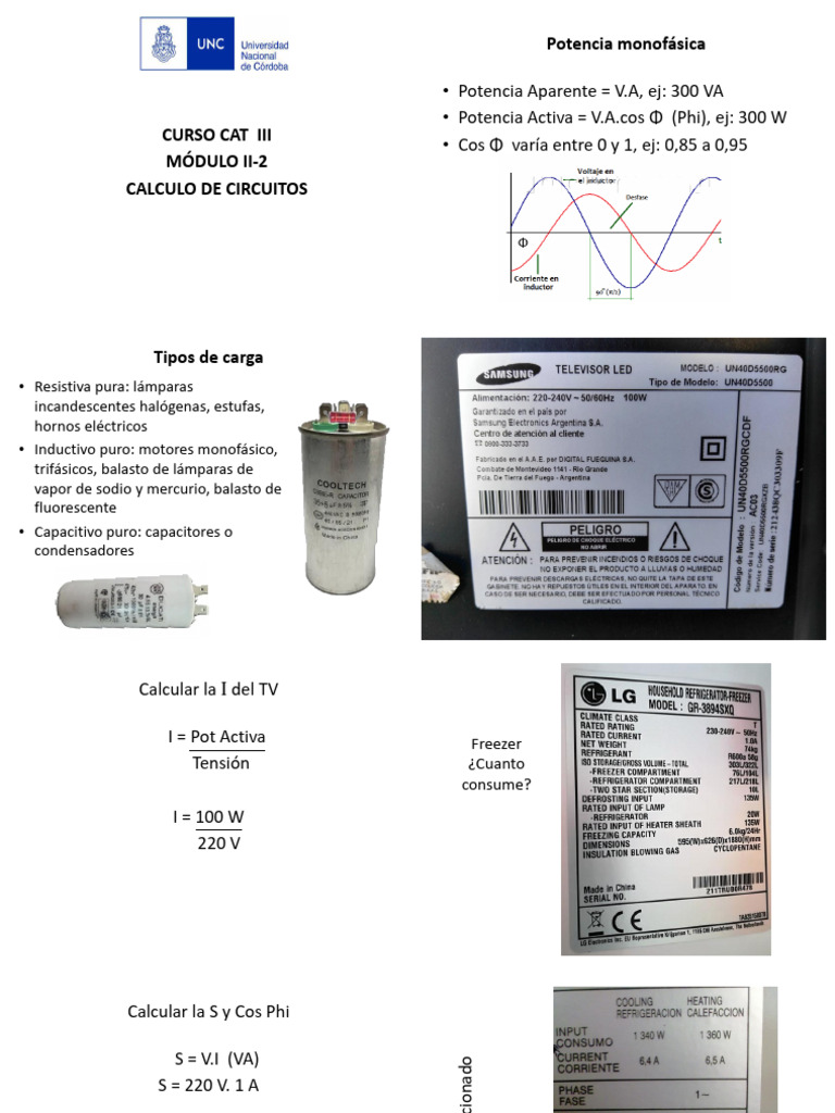 Modulo 2 - Calculo de Circuito | PDF | Energia electrica | Lámpara fluorescente