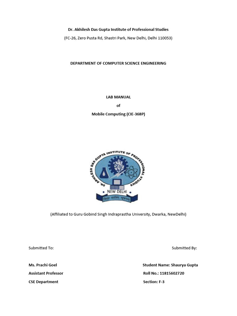 1 - Front Page MC LAB | PDF