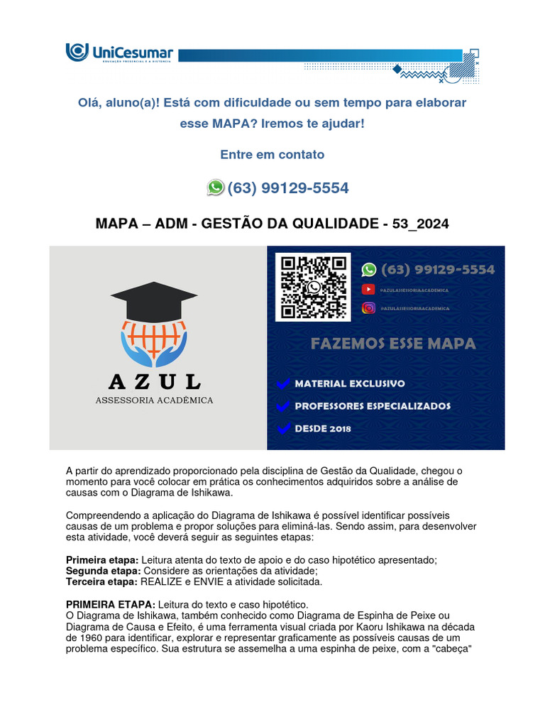 Mapa - Adm - Gestão Da Qualidade - 53 - 2024 | PDF