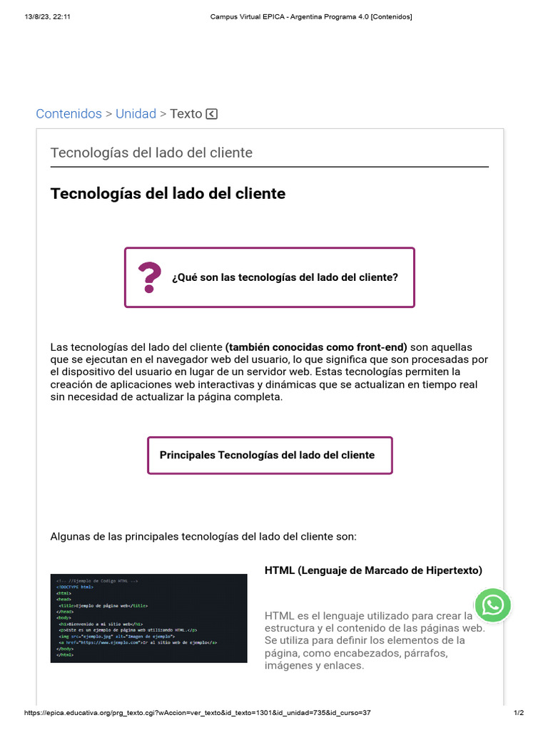 07 - Tecnologías Del Lado Del Cliente | PDF | Red mundial | Internet y web