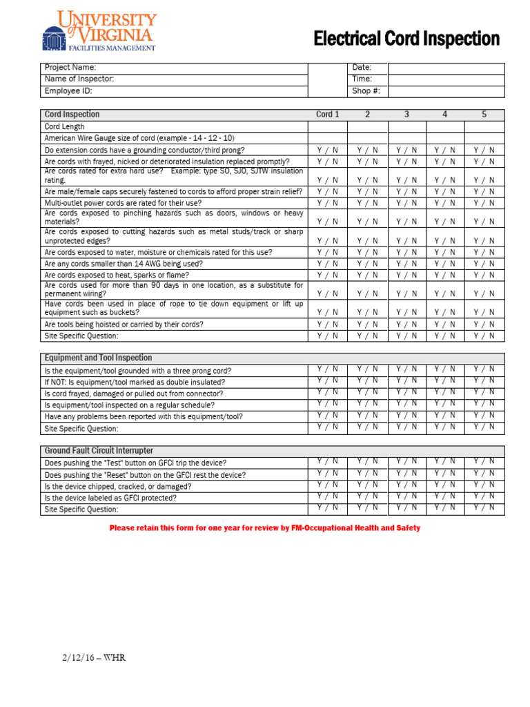 Electrical Cord Inspection | PDF | Wire | Electrical Engineering