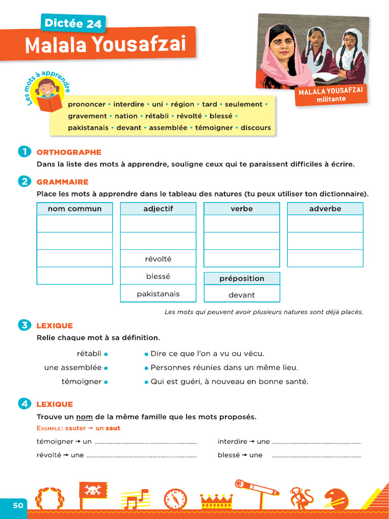 Jeux Dictëe Malala Yousafzai | PDF
