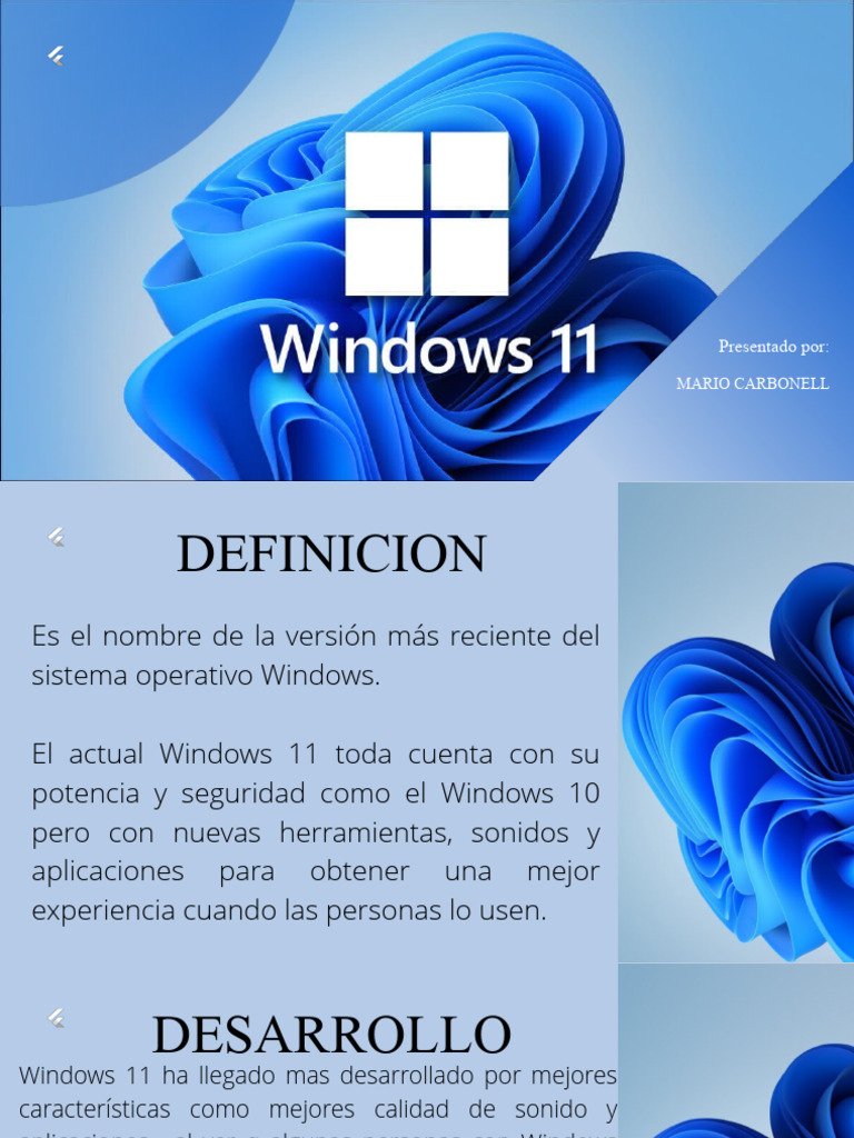 Presentación PWindows 11 | PDF | Microsoft Windows | Software