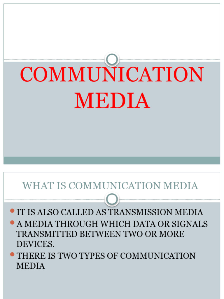 Types of Communication Media Explained | PDF | Network Topology ...