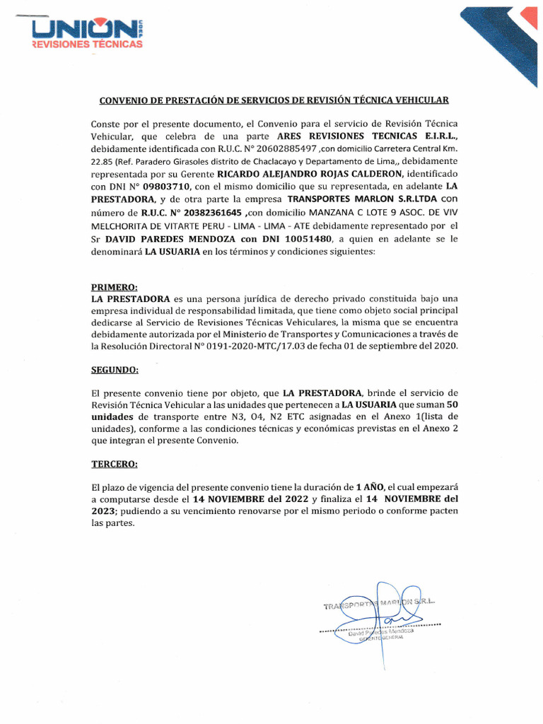 CONTRATO DE SERVICIO RTV | PDF