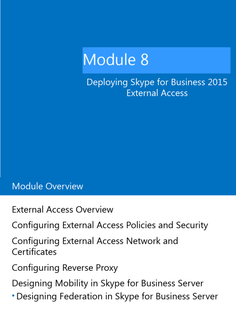 Deploying Skype For Business 2015 External Access | PDF | Proxy Server | Domain Name System