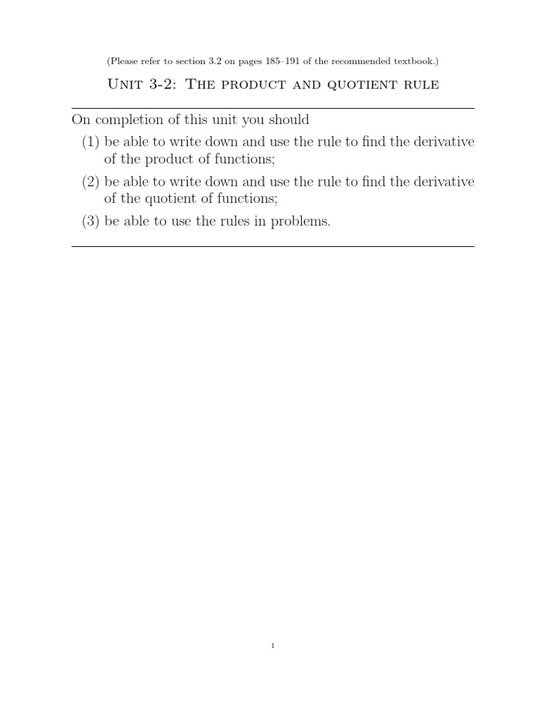 The Product and Quotient Rule | PDF | Teaching Methods & Materials ...
