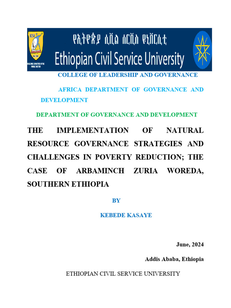 Kebede Final Thesis Modified Last | PDF | Governance | Sustainability