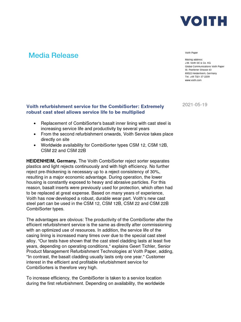 2021-05-19 Voith Media-Release Refurbishment Services-CombiSorter en ...