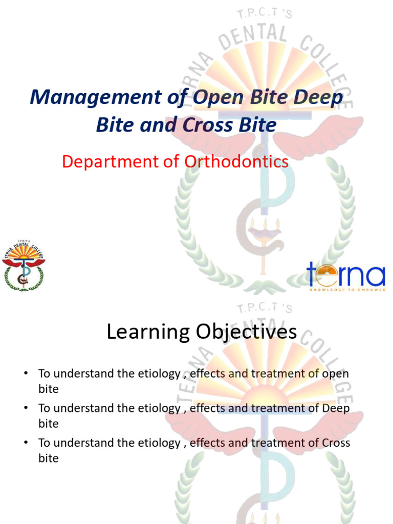 38.management of Open Bite Deep Bite and CrossBite | PDF | Dentistry ...
