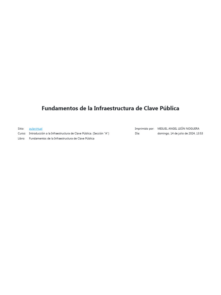 Infraestructura de Clave Publica | PDF | Criptografía de clave pública | Clave (criptografía)