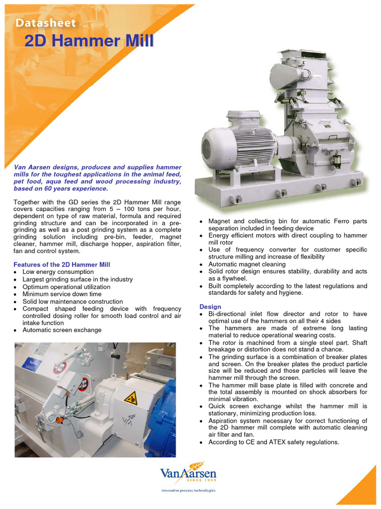 GB HMM Datasheet Hammer Mill 2d 1400 | PDF | Mill (Grinding ...