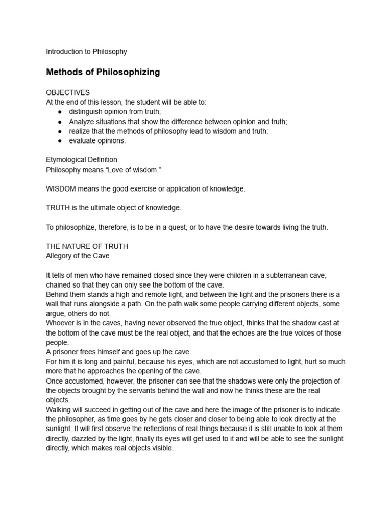 Methods of Philosophizing | PDF | Truth | Empirical Evidence