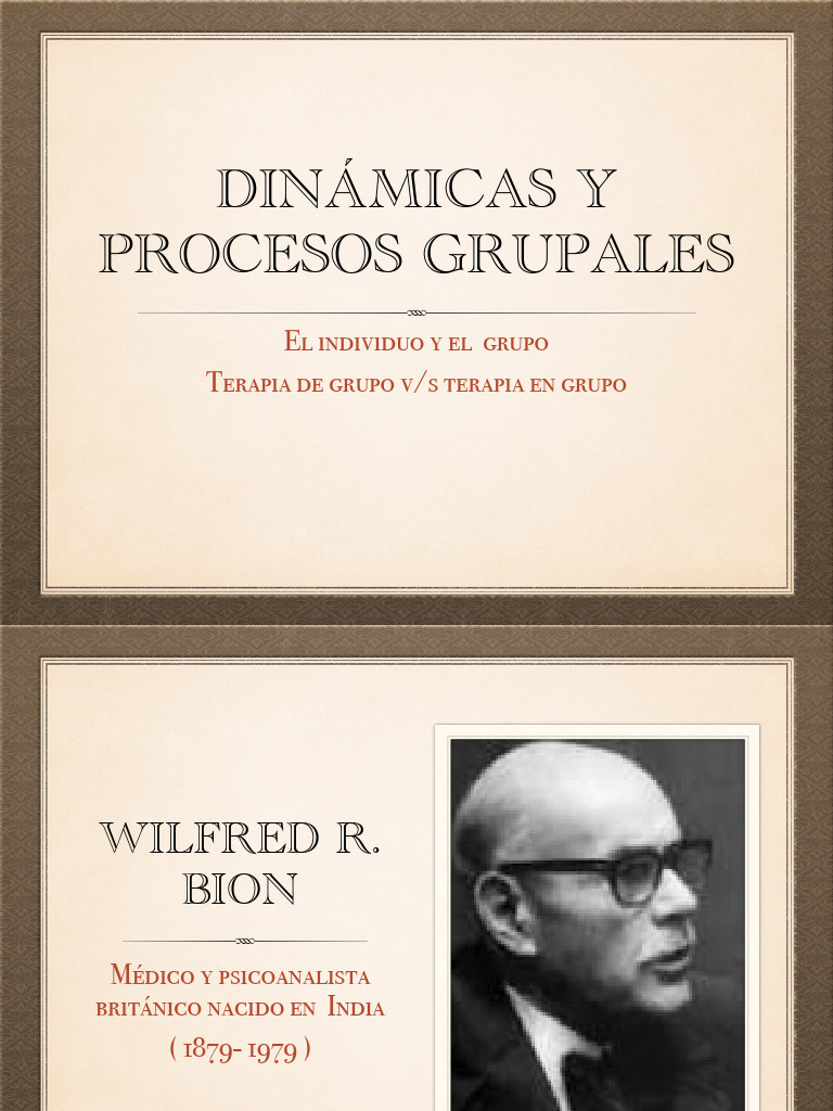 Dinamicas y Procesos Grupales. Wilfred Bion | PDF | Las emociones ...