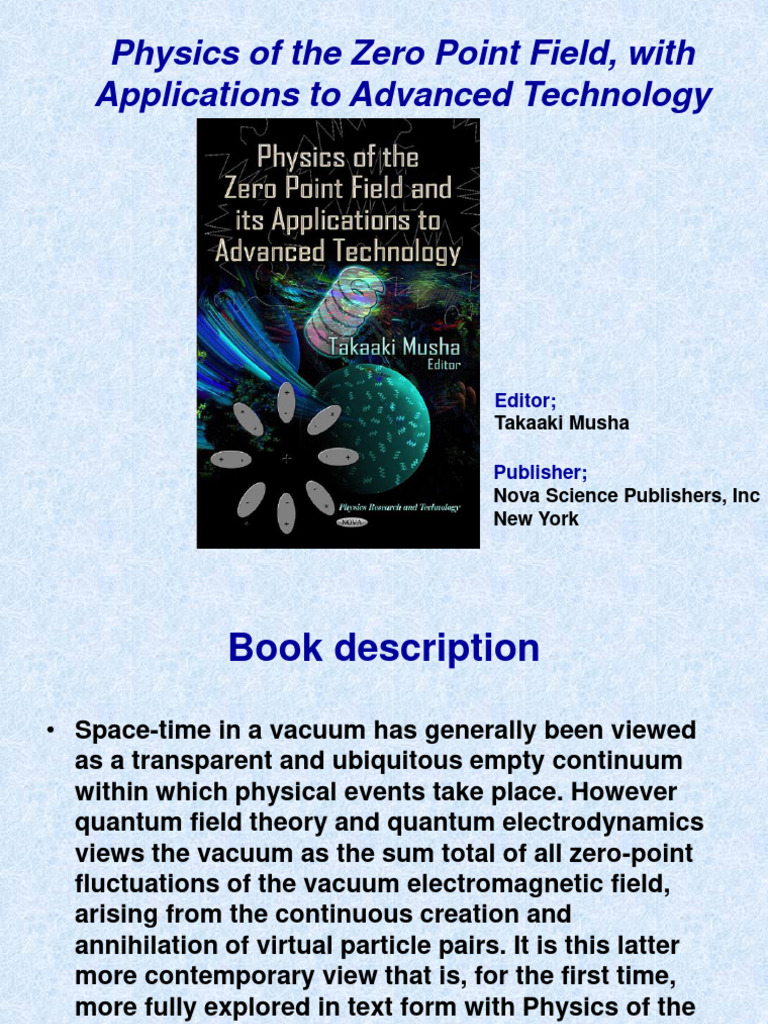Physics of The Zero Point Field and Its | PDF | Physical Quantities | Applied And ...