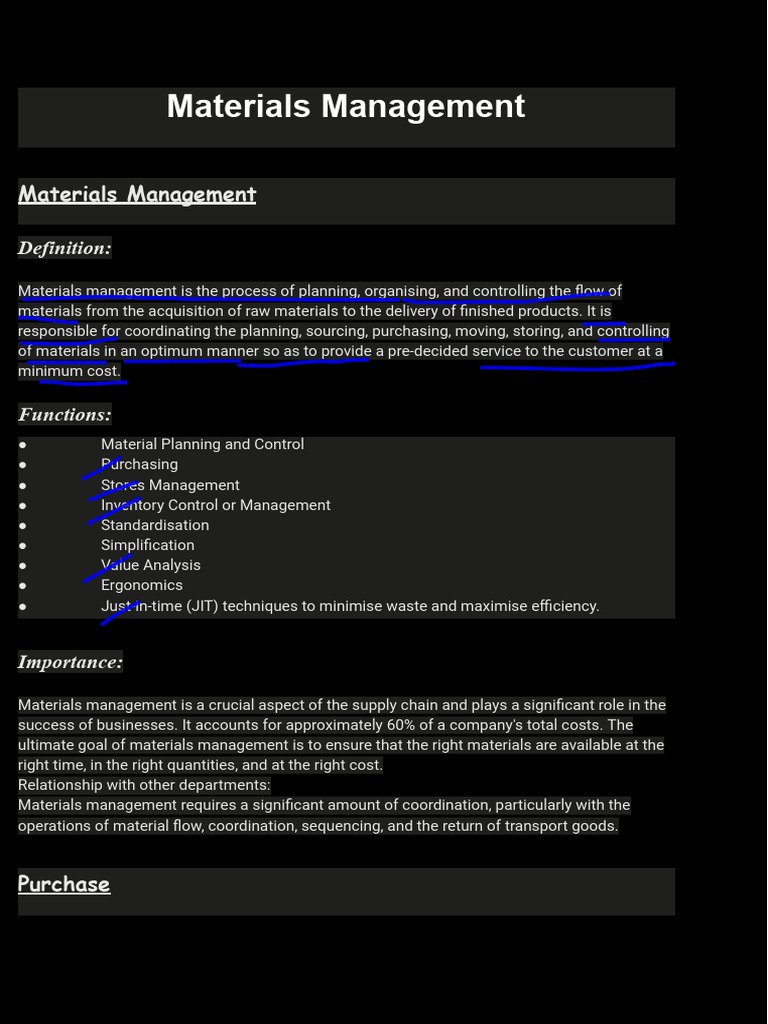 Mod - 3 - Materials Management | PDF | Inventory | Production And ...