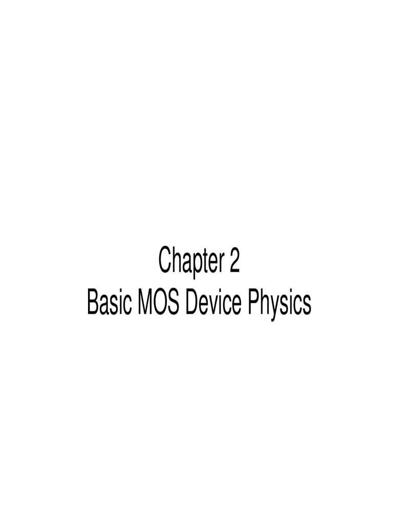 Basic MOS Device Physics y | PDF | Mosfet | Electrical Resistance And ...