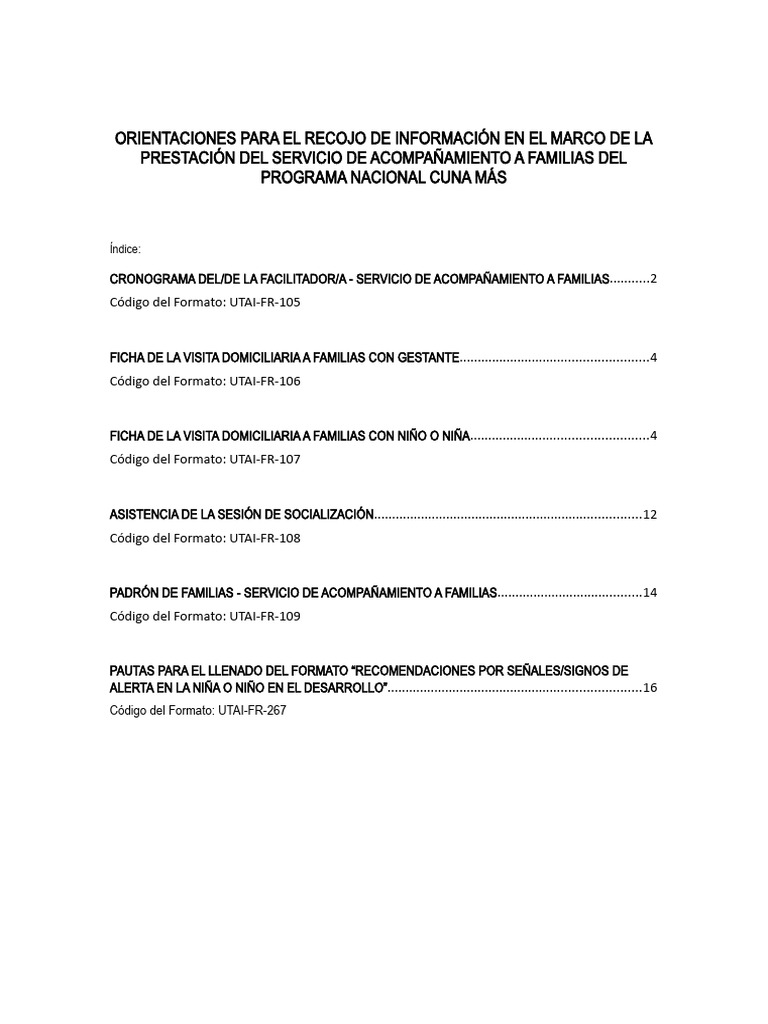 Orientaciones para El Recojo de Información en El Marco de La ...