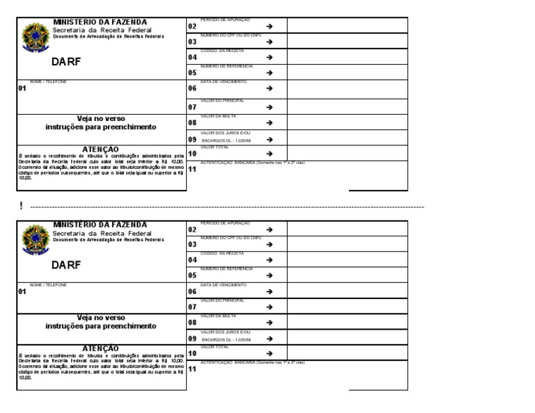 Modelo DARF | PDF | Brasil | Governo