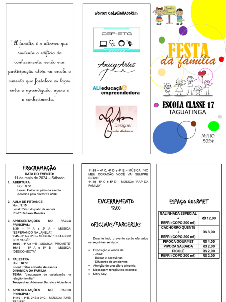 Folder Festa Da Família | PDF