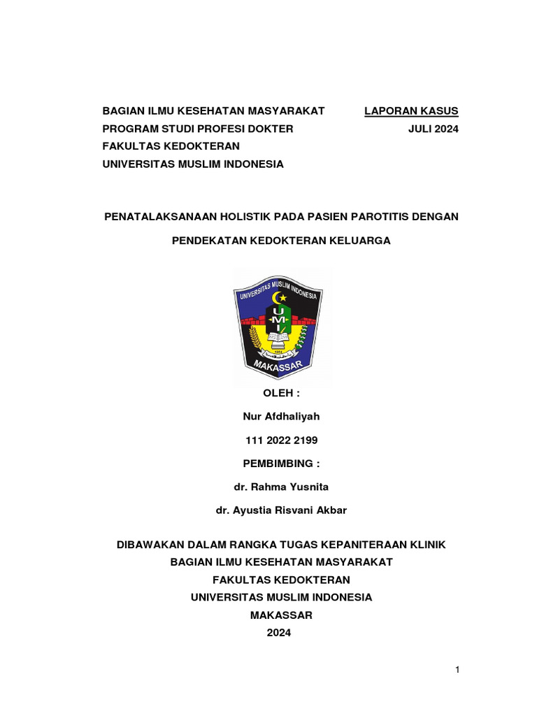 Lapsus PKM Parotitis | PDF