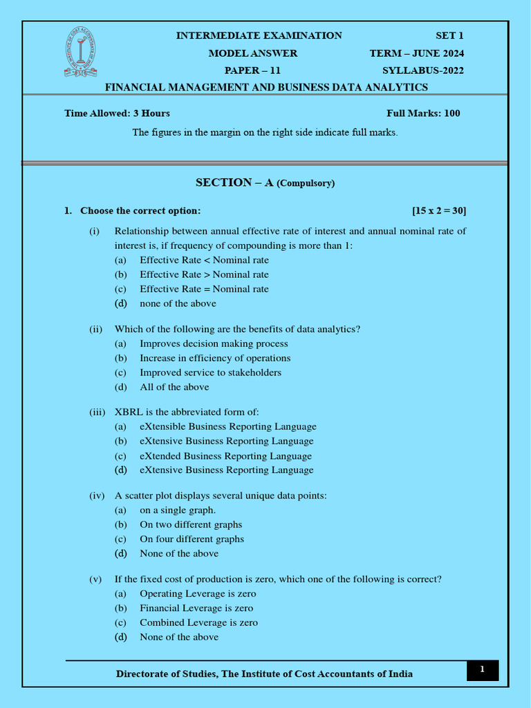 Paper11 Syl22 June24 Set1 Sol | PDF | Equity (Finance) | Investment Fund