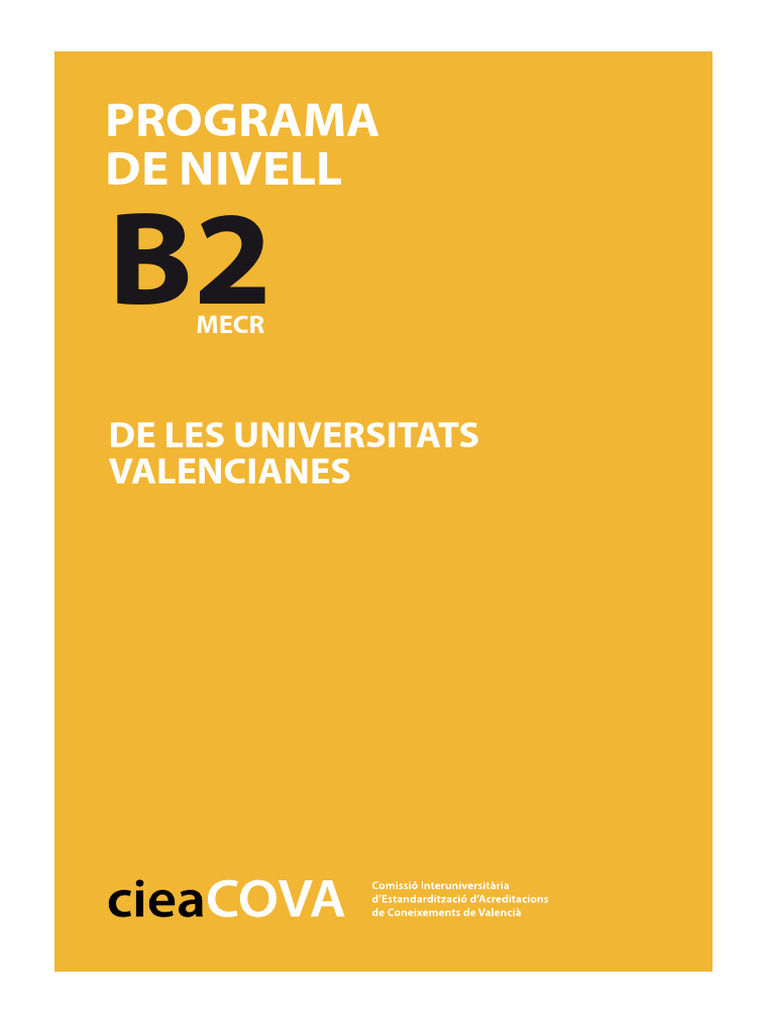 Programa I Estructura Nivell - B2 cieaCOVA | PDF