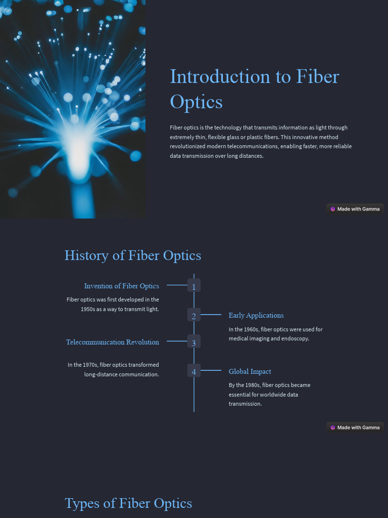 Introduction to Fiber Optics Overview | PDF | Optical Fiber | Optics