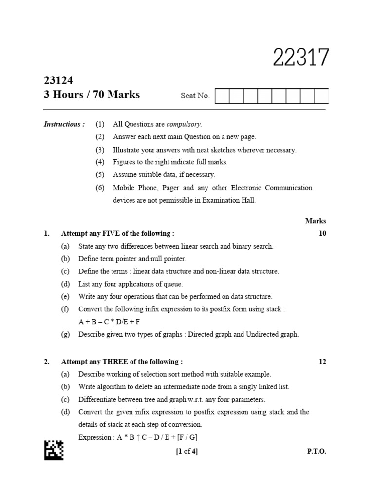 Data Structure Model Answer Paper 22317 | PDF | Apache Hadoop | Big Data