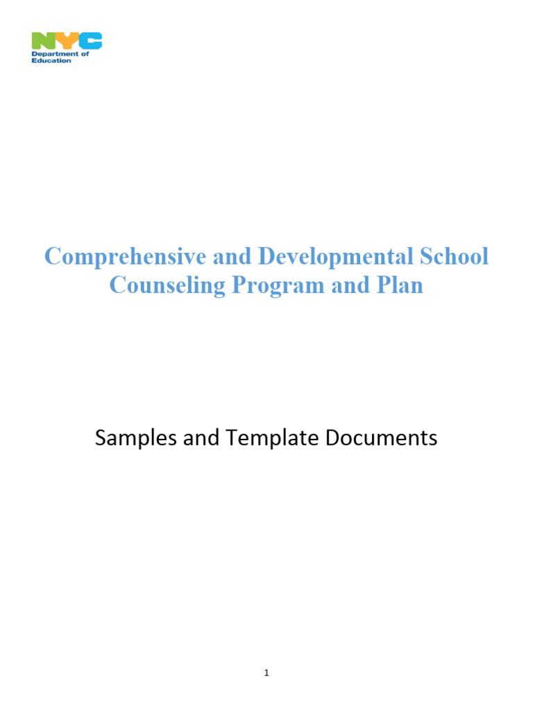 School Counseling Program Templates | PDF | School Counselor ...