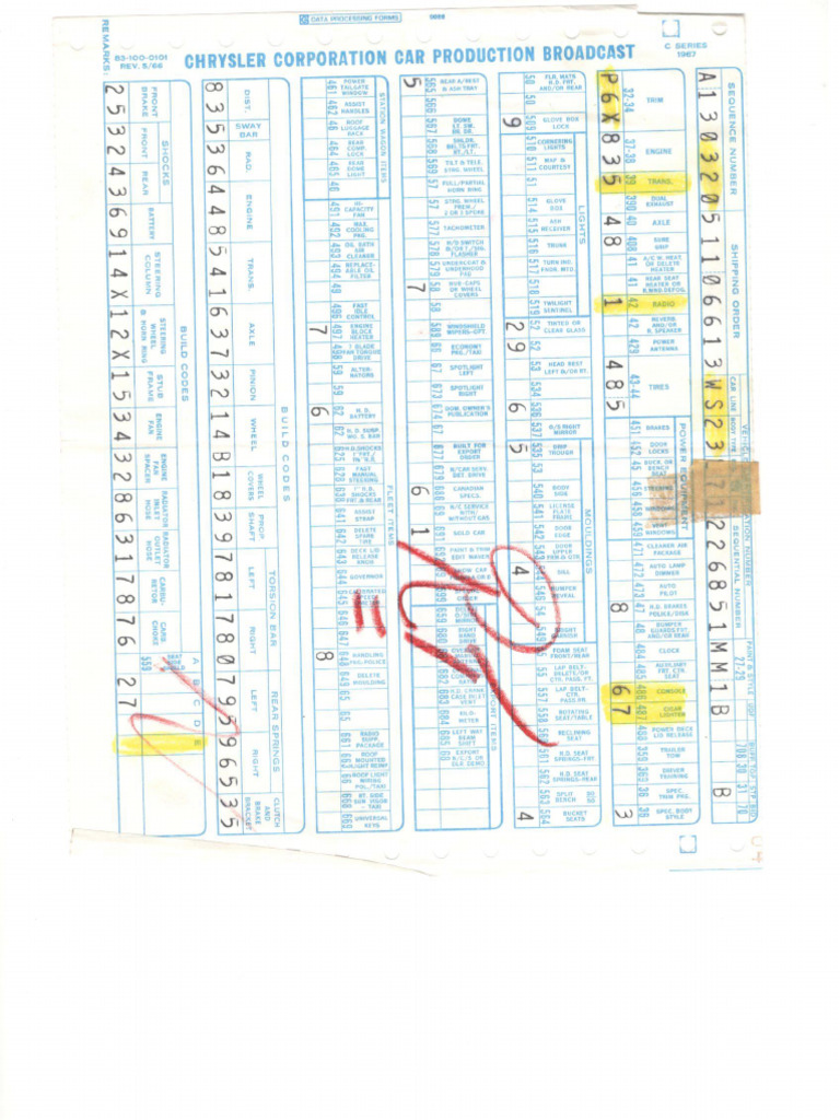 Abbriviated Broadcast Sheet For 67 RT | PDF