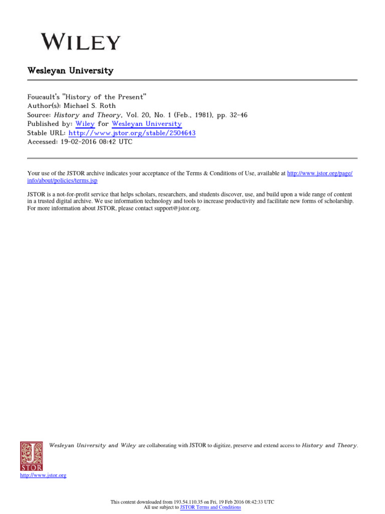 Wiley Wesleyan University | PDF | Michel Foucault | Discourse