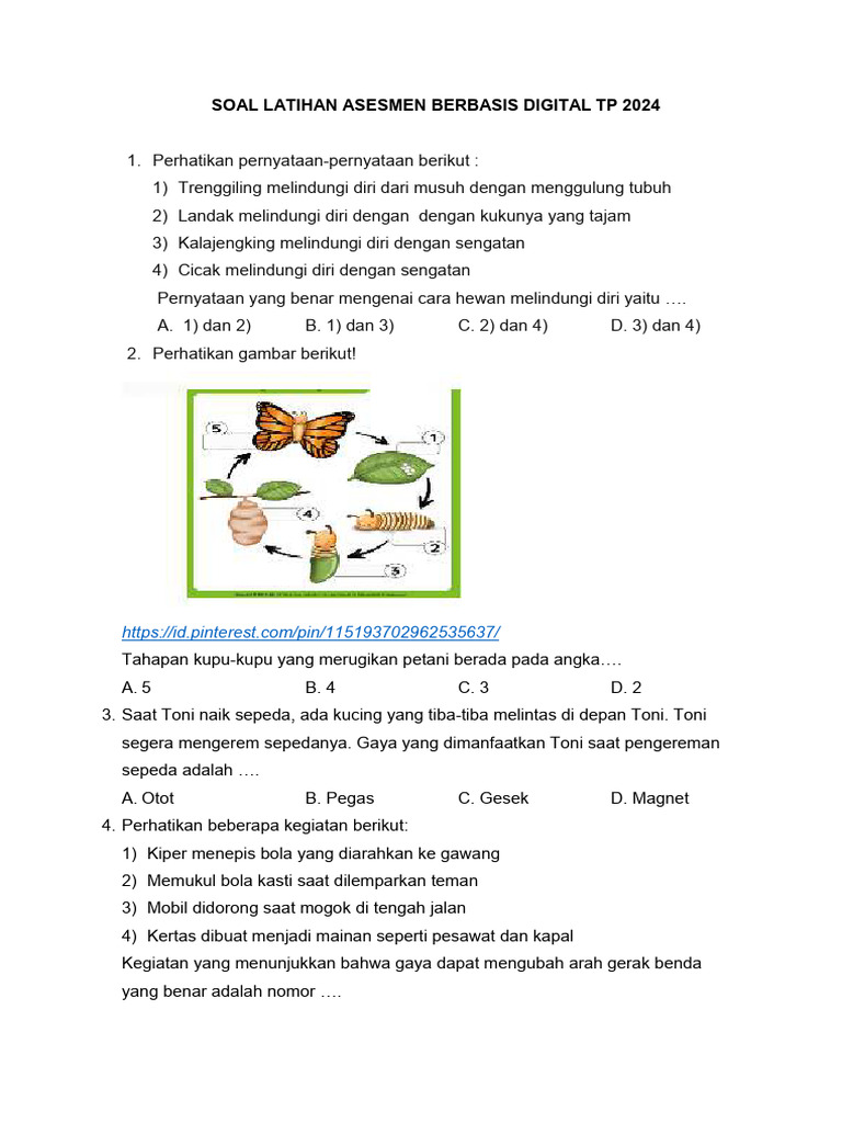 Soal Latihan Ipa 2024 | PDF | Kajian Bahasa Asing | Sains & Matematika