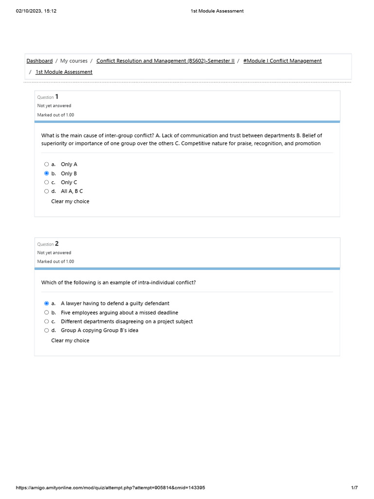 CRM 1st Module (29 Marks) | PDF | Conflict Resolution | Waiting Staff