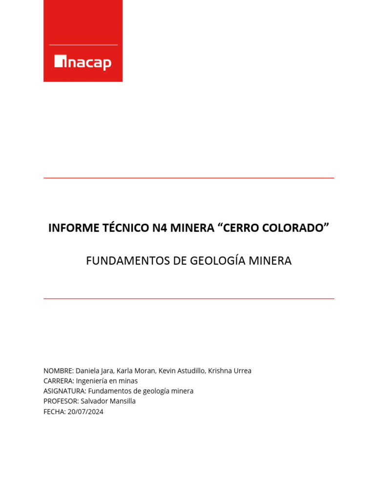 Contexto Geológico del Yacimiento Cerro Colorado | PDF | Minería | Geología