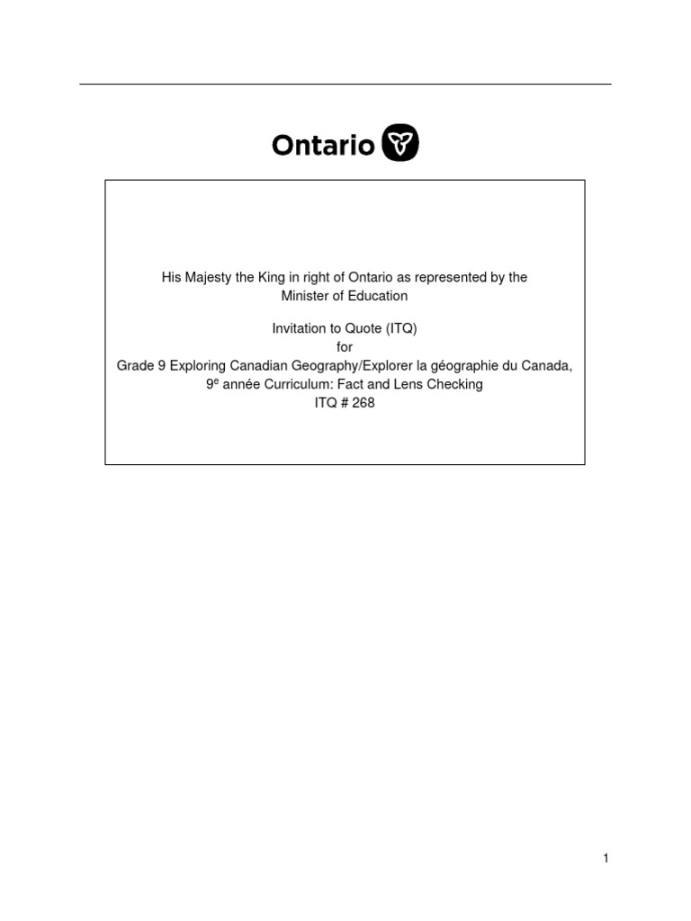 Grade 9 Canadian Geography ITQ | PDF | Indemnity | Law Of Agency