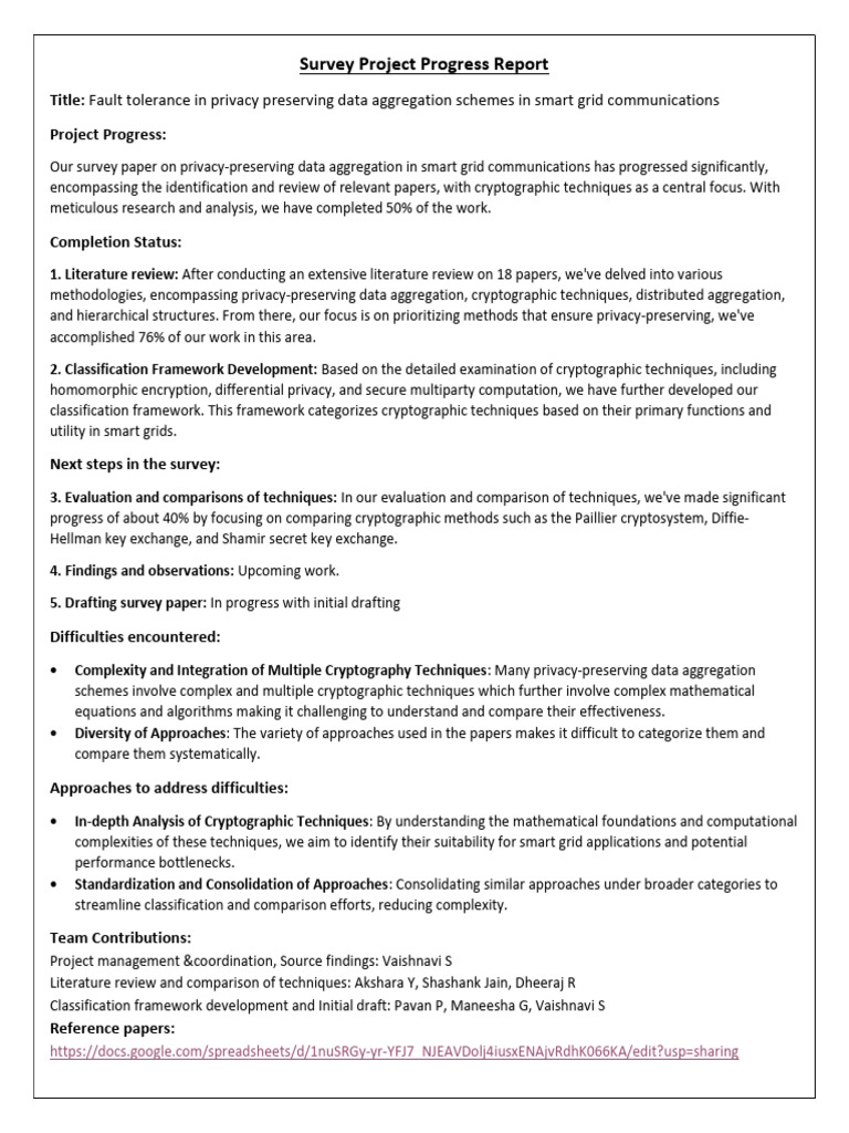 Project Progress Report | PDF | Cryptography | Secure Communication