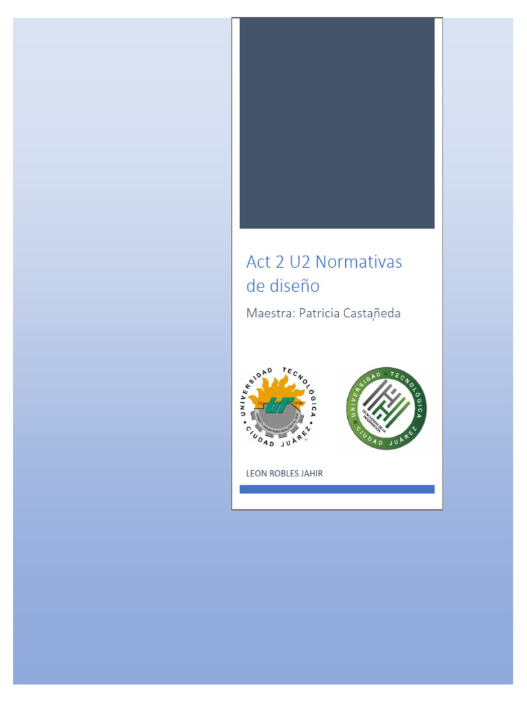 Act 2 U2 Normativas de diseño | Descargar gratis PDF | Diseño | Informática