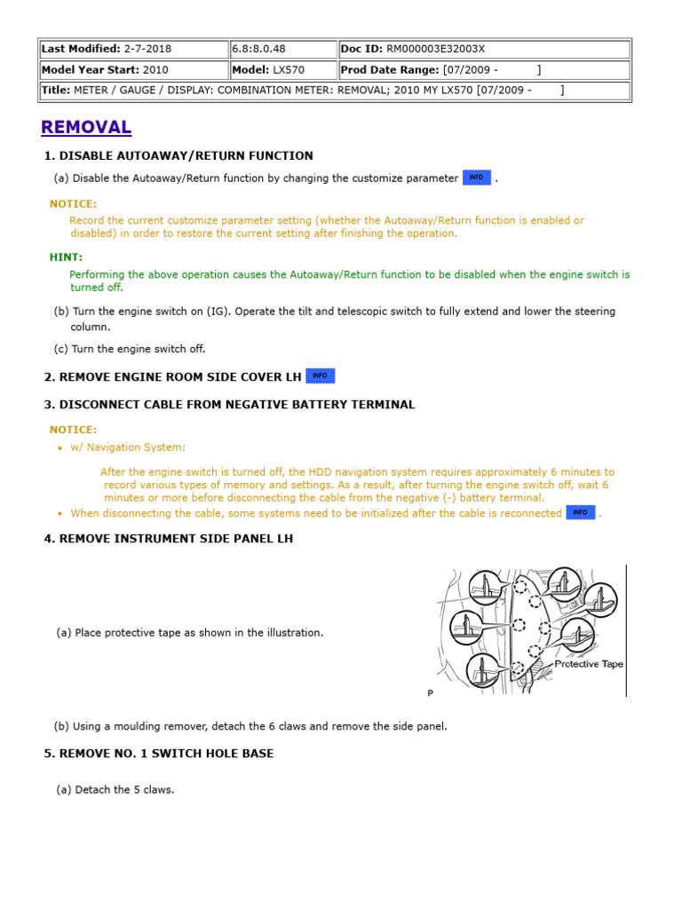 Gauge Cluster Removal | PDF | Electrical Connector | Manufactured Goods