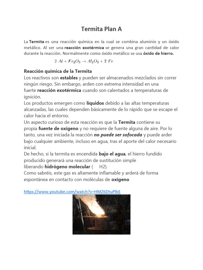 Reacción Química de la Termita | PDF